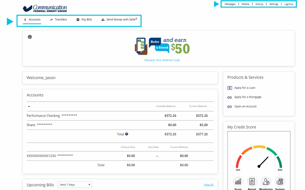 Online Banking Redesign - Communication Federal Credit Union